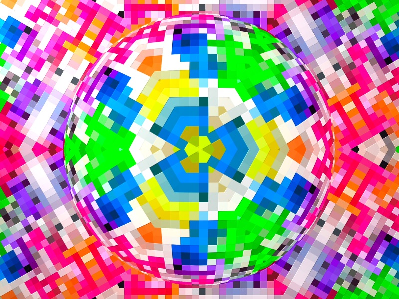 Vibrant Pixelated Sphere Jigsaw Puzzle