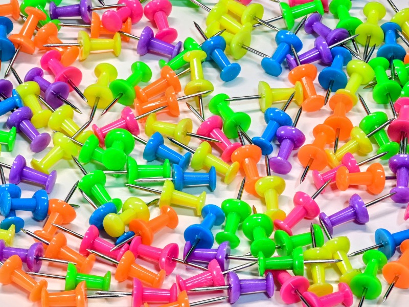 Colorful Thumb Tacks Jigsaw Puzzle