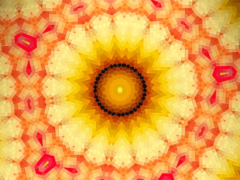 Geometric Glow in Red and Yellow Jigsaw Puzzle